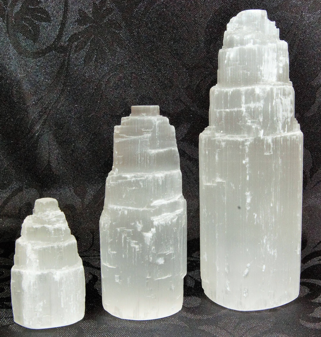 Selenite White Crystal Tower Mountain 5-10-15-20cm, Display Crystal ...