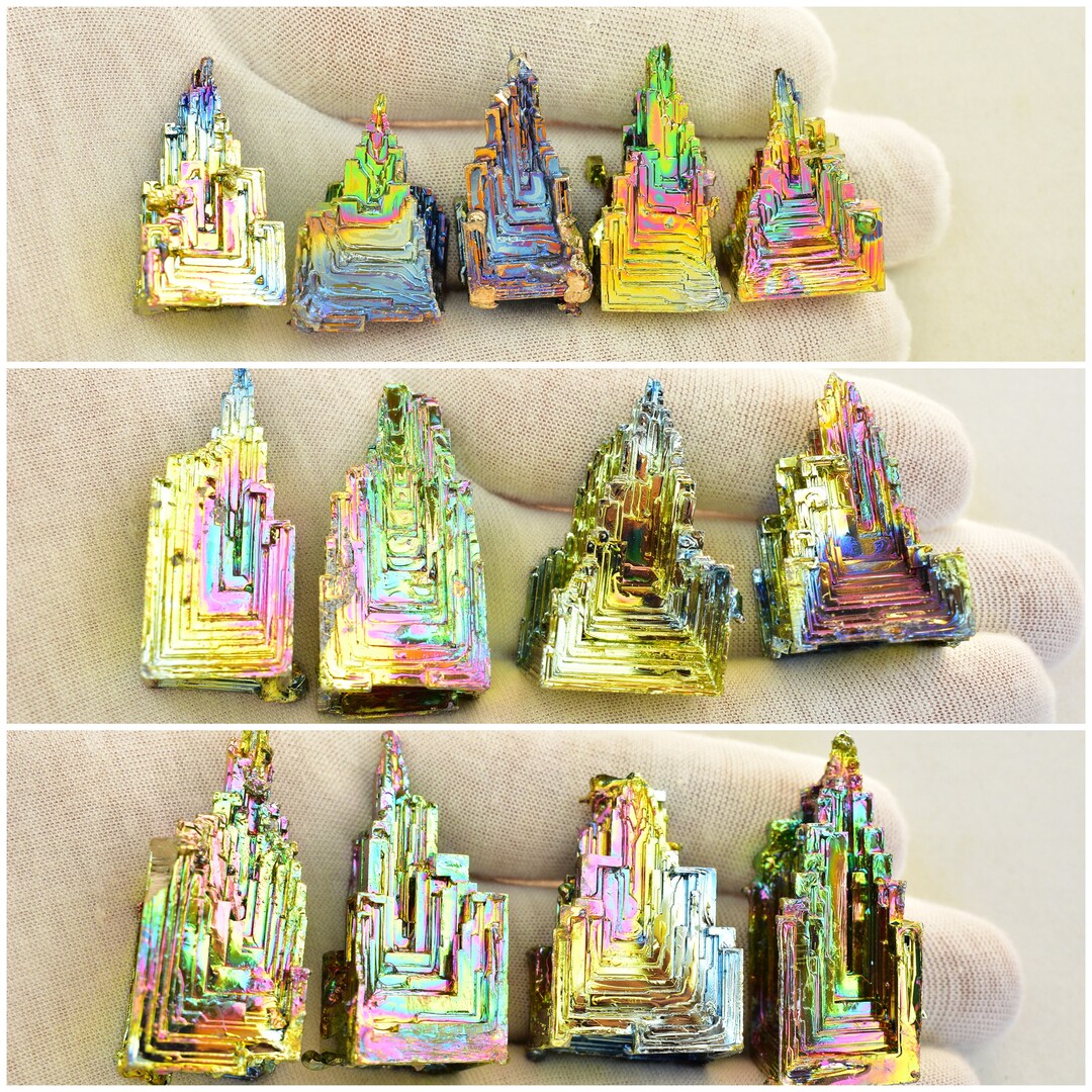 Rainbow Bismuth Crystal Tower Titanium Specimen Mineral Peacock Metal ...