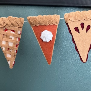 Felt Cherry, Apple and Pumpkin Pie Banner | Bunting | Garland ...