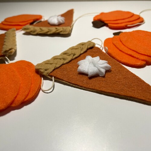 Pumpkin Pie Banner Bunting Garland Thanksgiving Mantle - Etsy