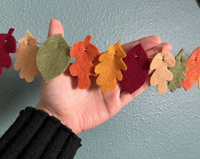Felt Autumn Leaf Banner | Thanksgiving Mantle Decoration | Garland - Etsy