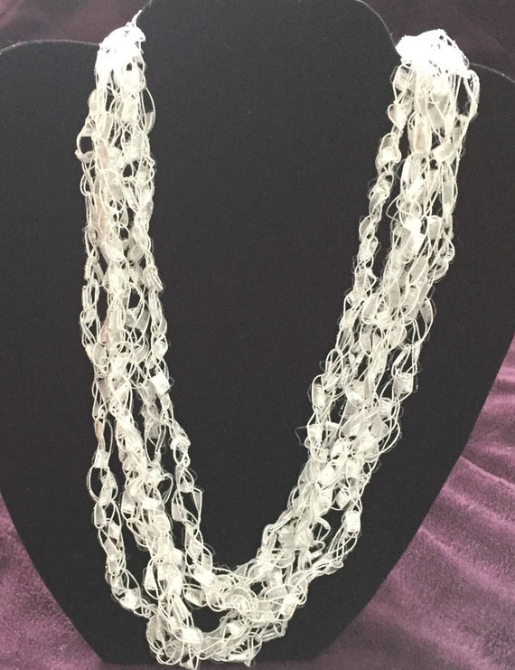 1. White Adjustable Crochet Ladder Ribbon or Trellis Yarn - Etsy