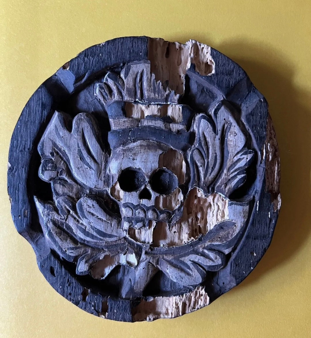 RARE Italian Memento Mori Wood Skull 1800s - Etsy