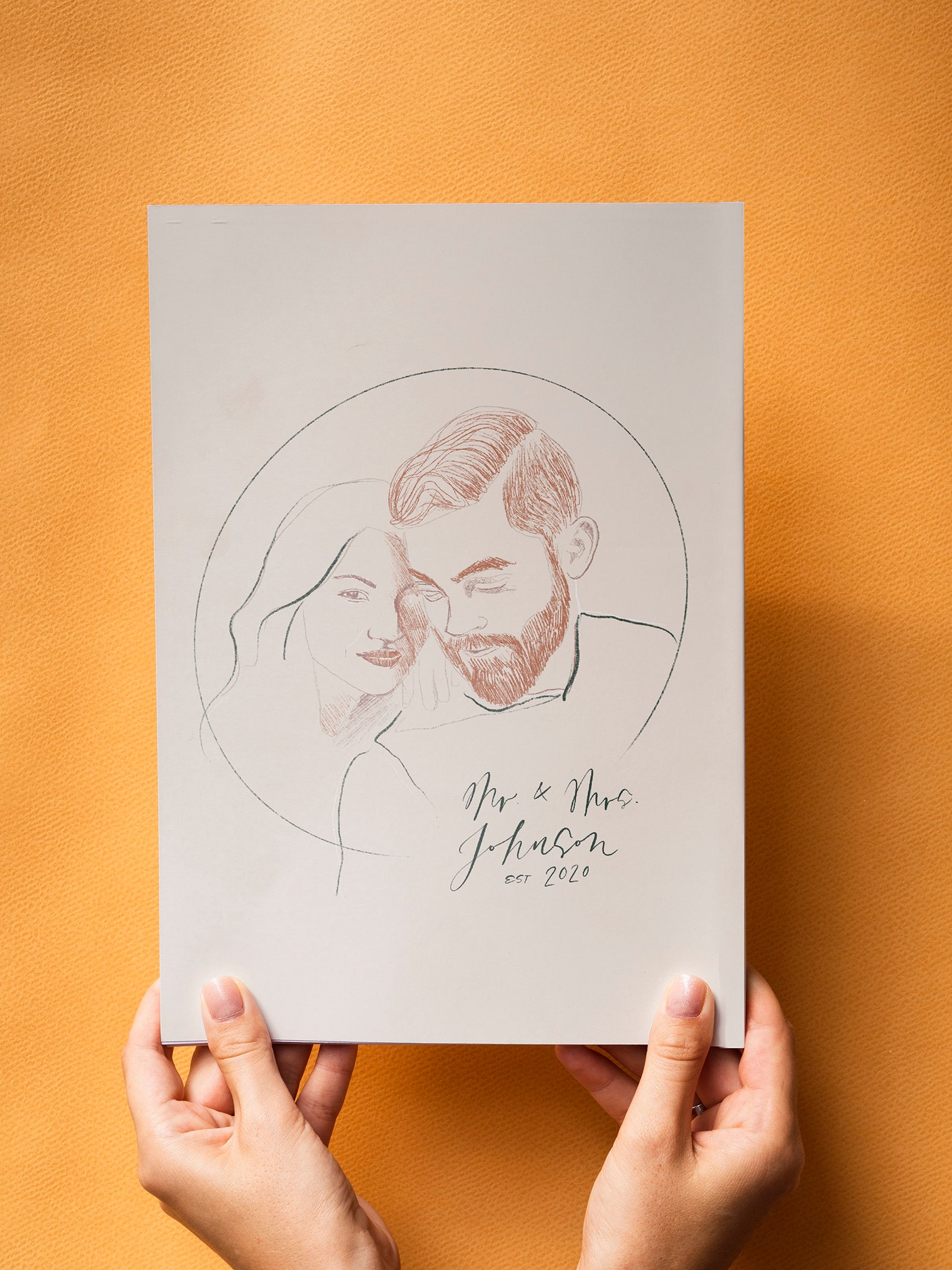 Personalized Couple Print, Custom Newmarried Portrait, Digital ...