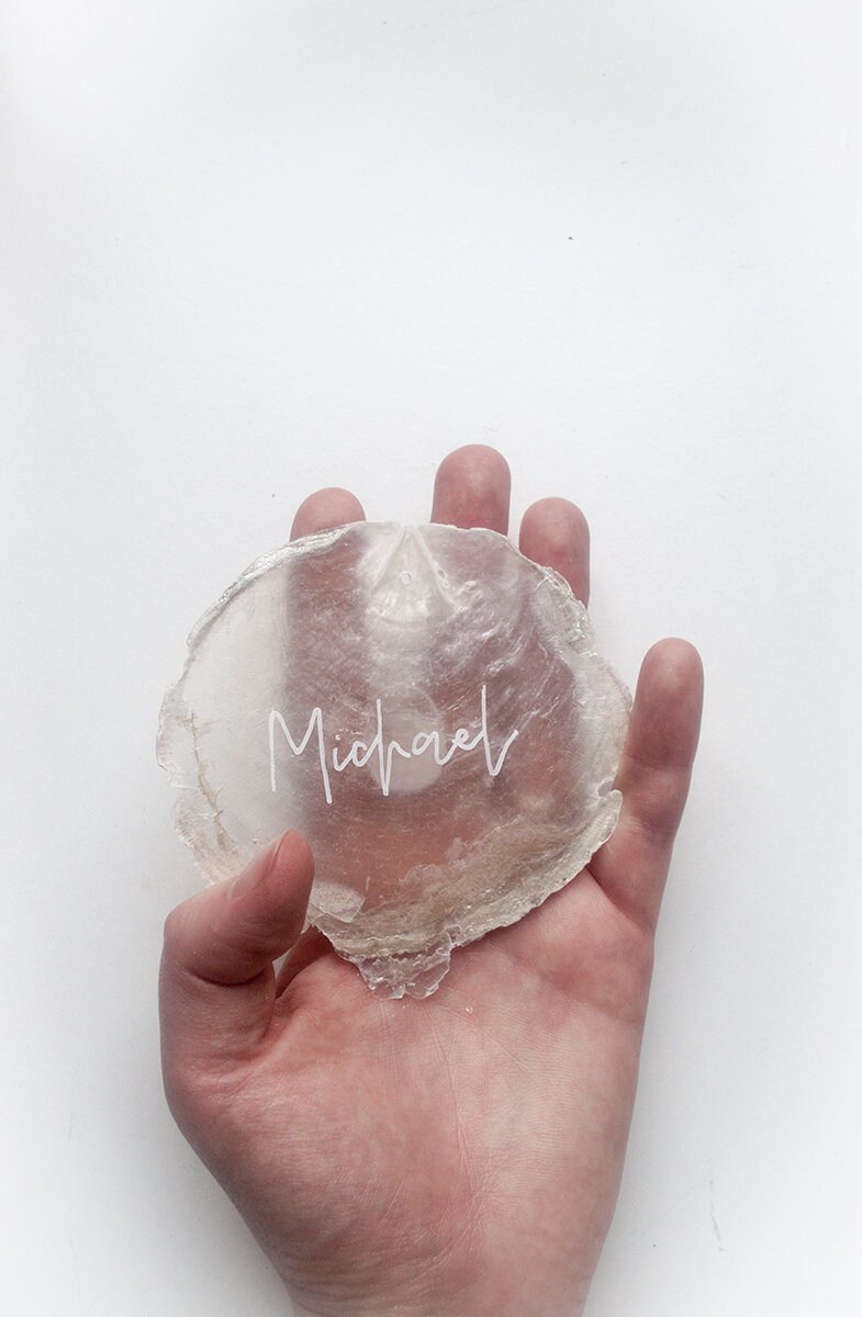 Personalised Shell Christmas Gift Tags Calligraphy Favor - Etsy UK