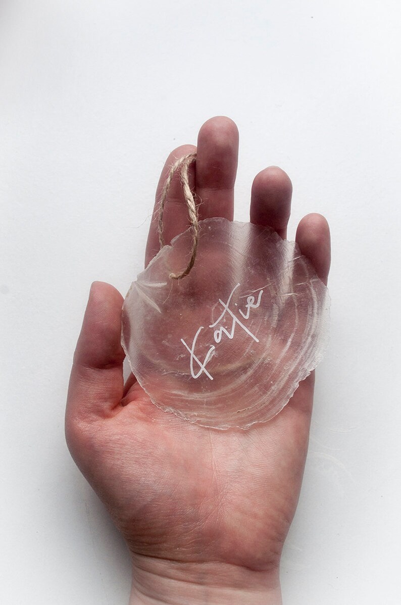 Personalised Shell Christmas Gift Tags Calligraphy Favor - Etsy UK