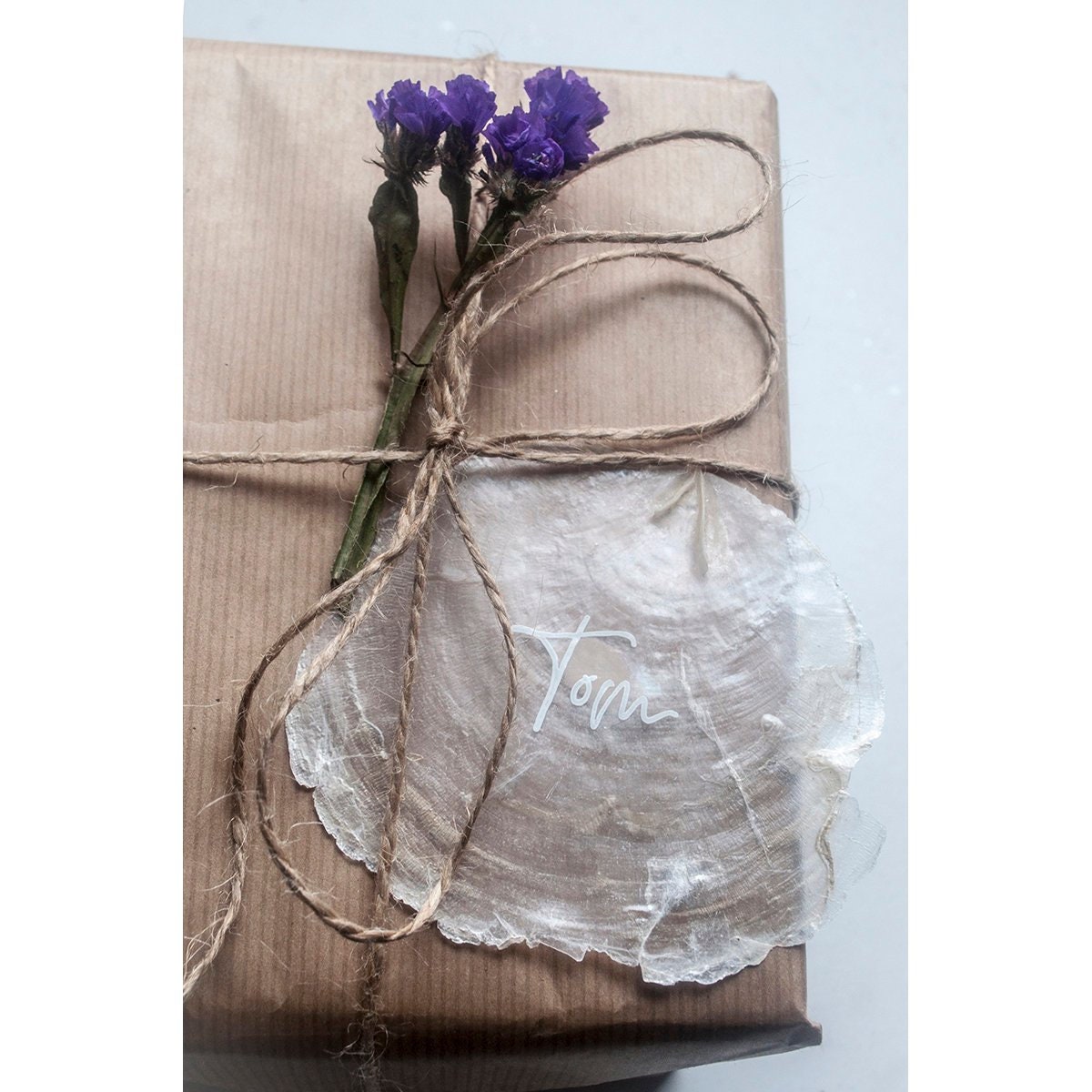 Personalised Shell Christmas Gift Tags Calligraphy Favor - Etsy UK