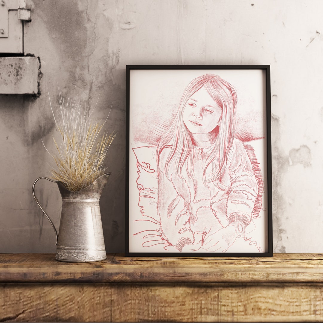 Personalized Art Print, Custom Portrait, Digital Painting, Printable ...