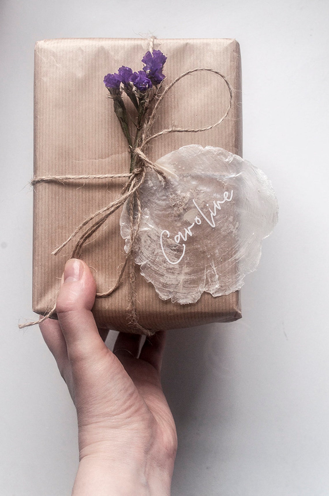 Personalised Shell Christmas Gift Tags Calligraphy Favor | Etsy UK