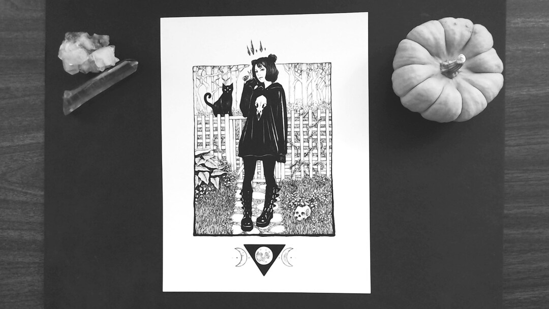 Goth Witch || Witchcraft Art Print | Occult Art Print | Wiccan Art ...
