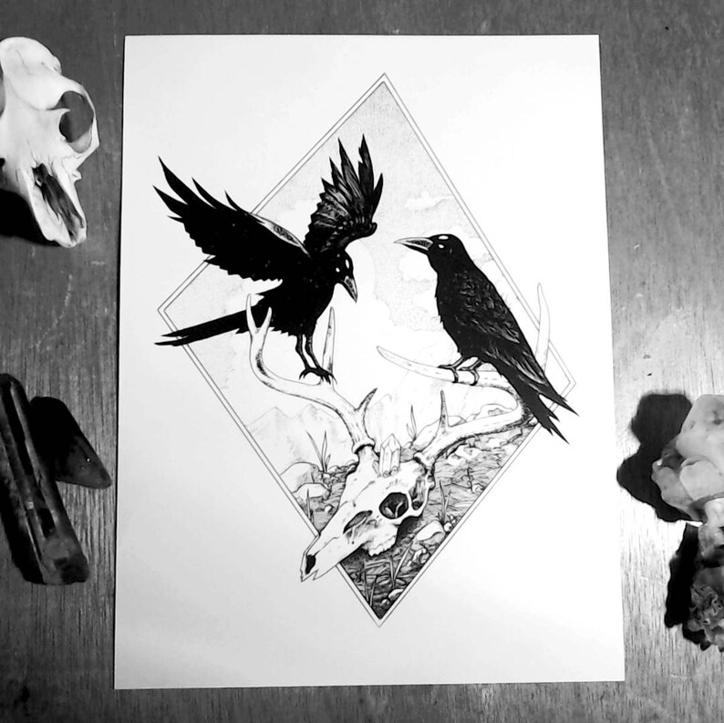 Witchcraft Art Print, Occult Art Print, Wiccan Art Print, ODINS EYES - Etsy