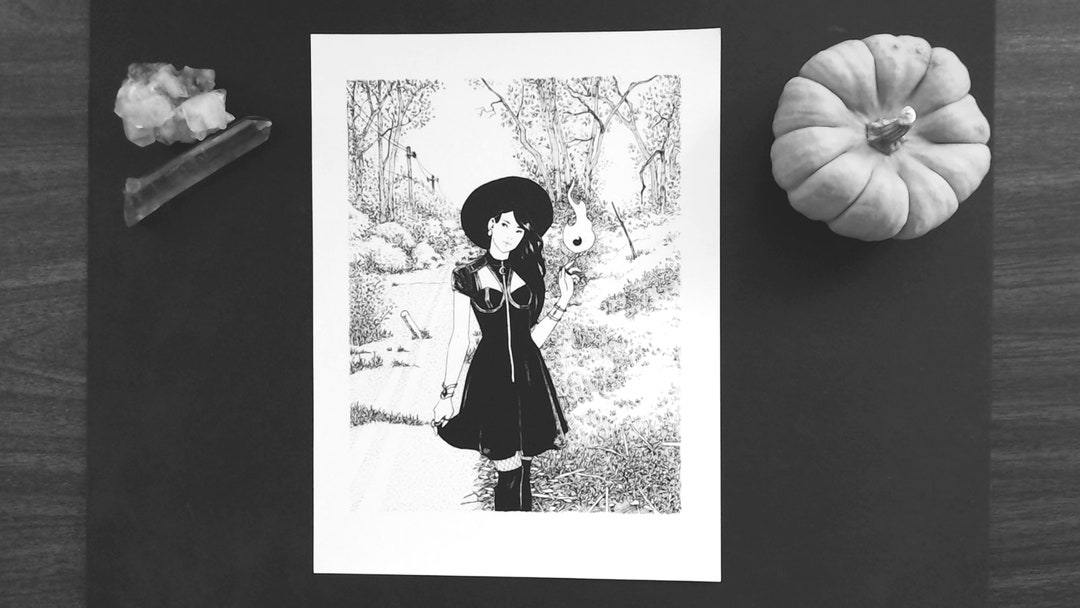Black Mage || Witchcraft Art Print | Occult Art Print | Wiccan Art ...