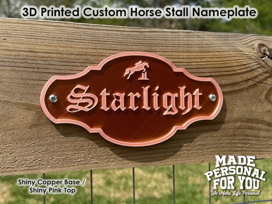 3D Printed Horse Stall Name Plate. Personalized. Over 30 Colors ...