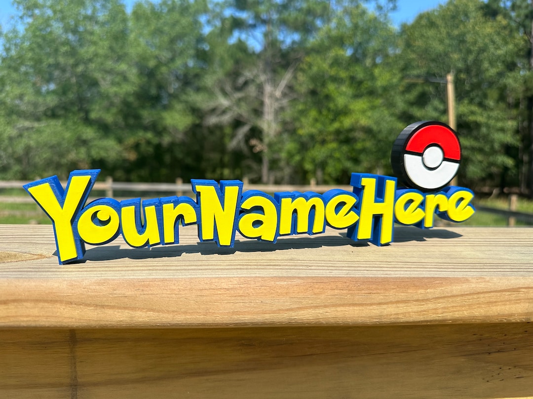 Personalized Pokemon Inspired 3D Name Plate Custom Name Tag Sign ...