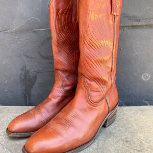 Rare Vintage Frye Western Brown Leather Cowboy Boots Mens Made in USA ...
