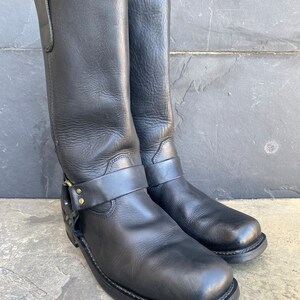 Motoman Vintage Harness Ring Boots Black Moto Riding Square Toe EU 44 ...