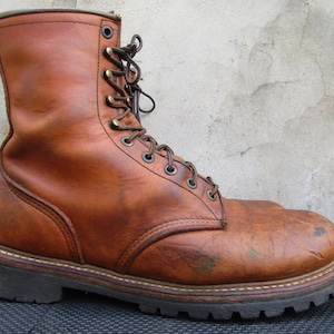 Vintage Red Wing 899 Round Toe Leather Work Boots Mens Sport Vibram UK ...