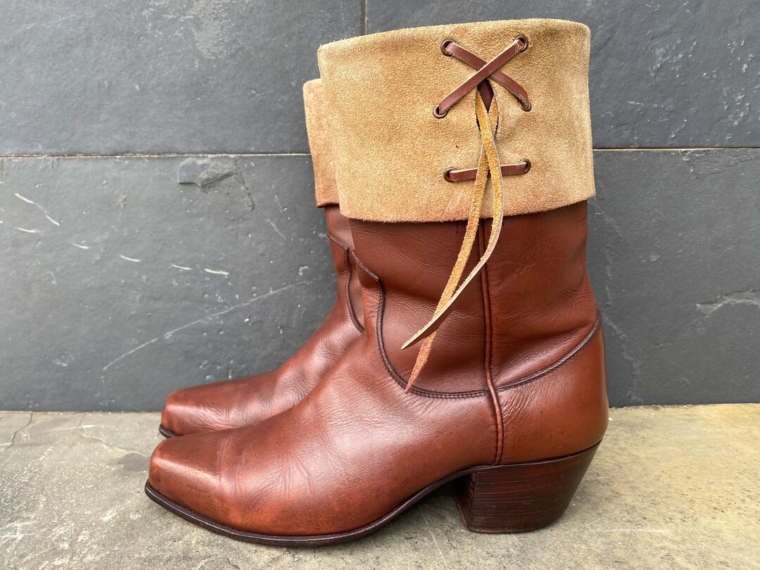 Vintage Rare RM Williams Leatherneck Mens Boots Suede Tops Cuban Heel ...