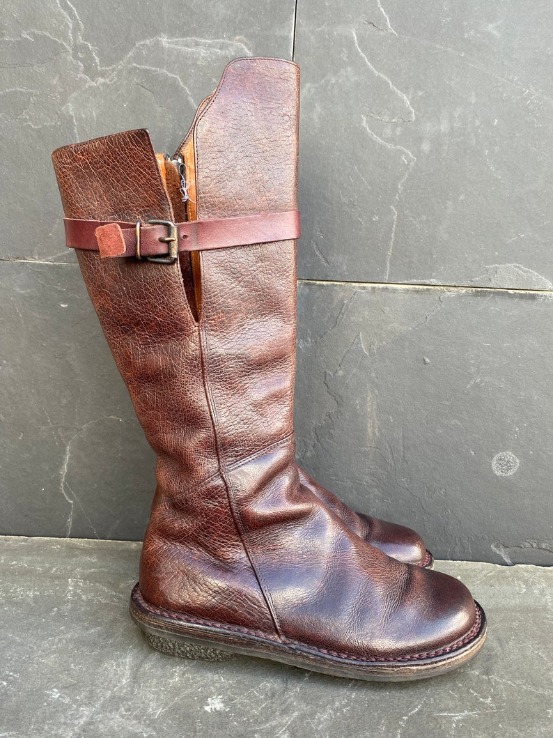 Trippen Warrior Crusader Brown Boots Comfort Boho Leather Tall - Etsy