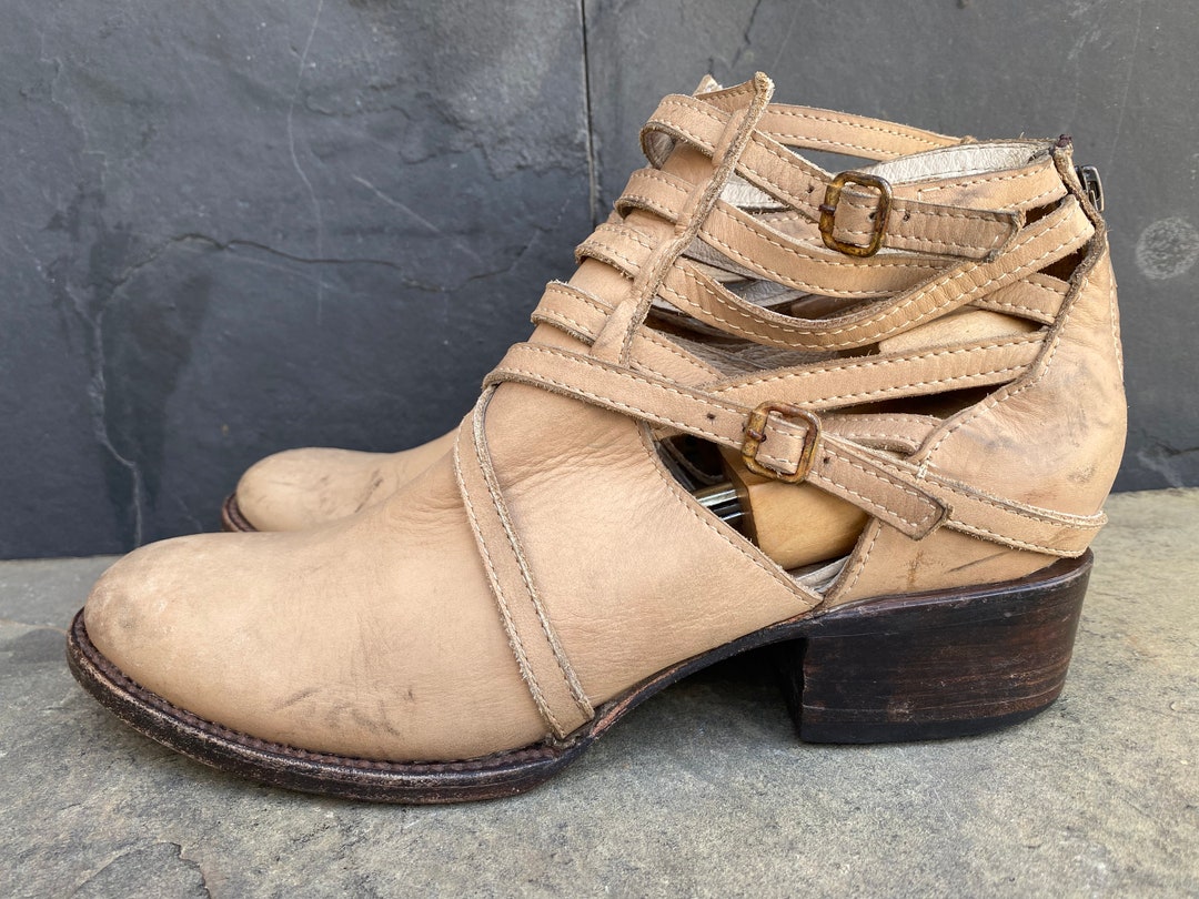 Freebird by Stevenbrown Leather Stair Boho Ankle Bootie Back Zip Women ...
