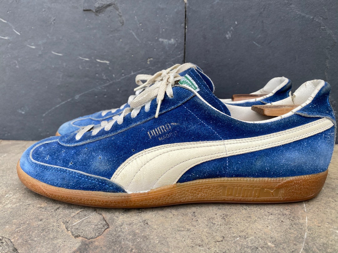 PUMA Madrid Suede Uk 10.5 US 11 Made in West Germany OG Blue Vintage ...
