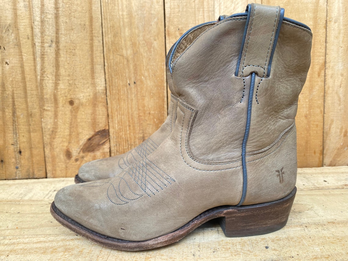 Frye Billy Short Brown Leather Cowgirl Western Boots Women's Sz: 7 B - Etsy