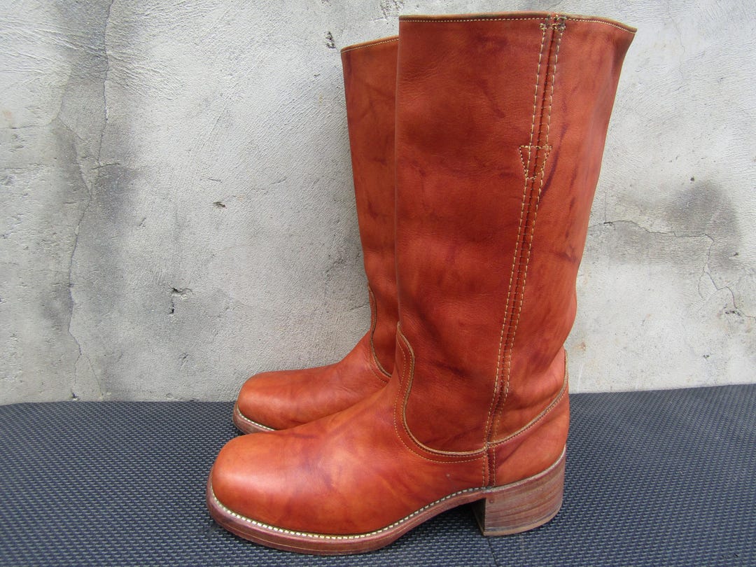 Vintage 70s Campus Leather Boots Dingo Acme Cowboy Western Womens Sz 10 ...