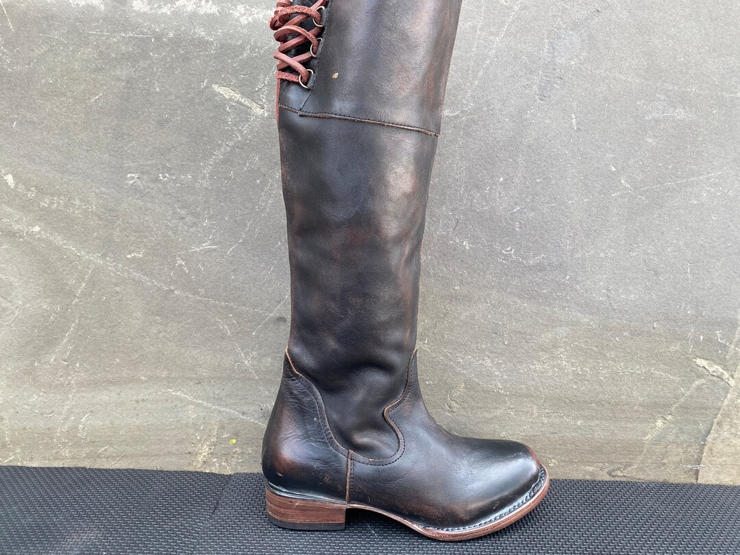 Freebird by Steven Cyn Coal Knee High Riding Boot Women 5 Brown Soft Leather - Etsy