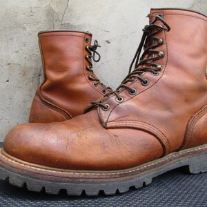 Vintage Red Wing 899 Round Toe Leather Work Boots Mens Sport Vibram UK ...