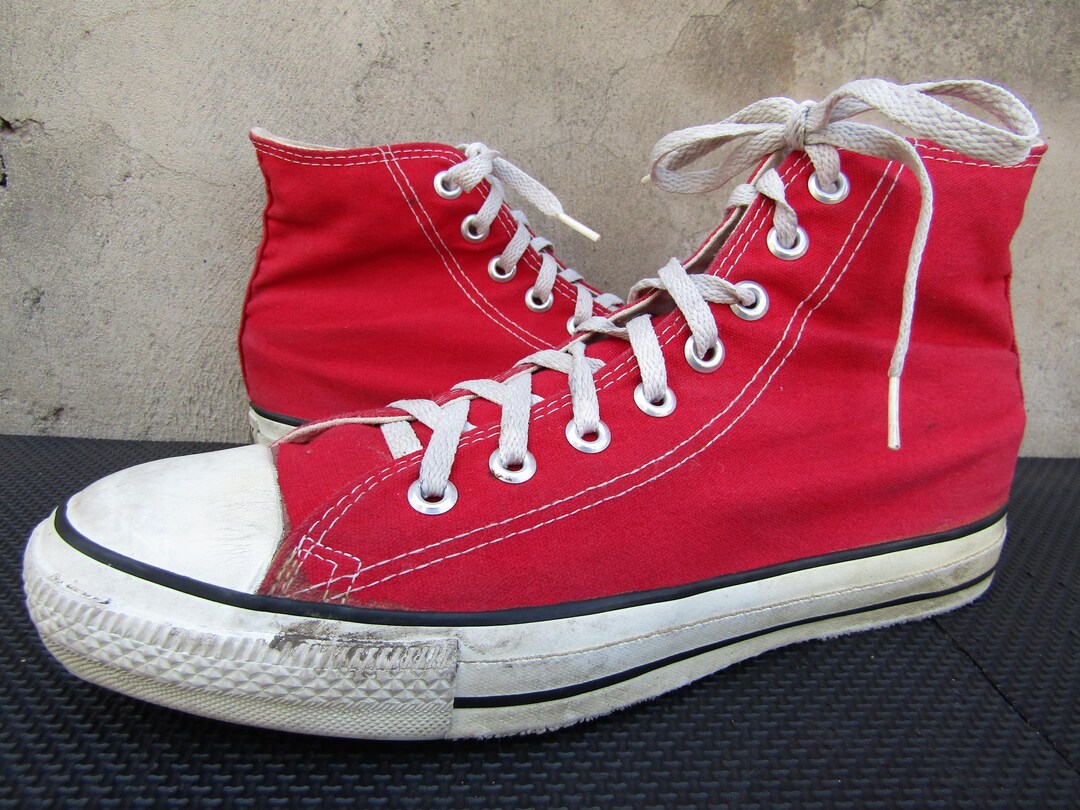 Converse Chuck Taylor All Star High Mens 8.5 Shoes Red Vintage Made in ...