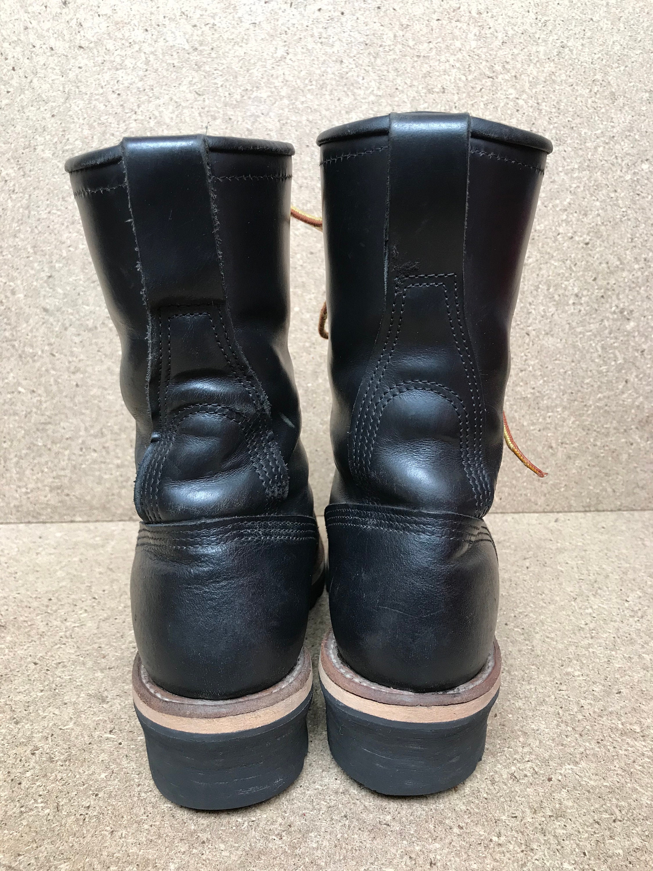 Red Wing 2218 Logger Firefighter Safety Tall Black Boots Steel | Etsy