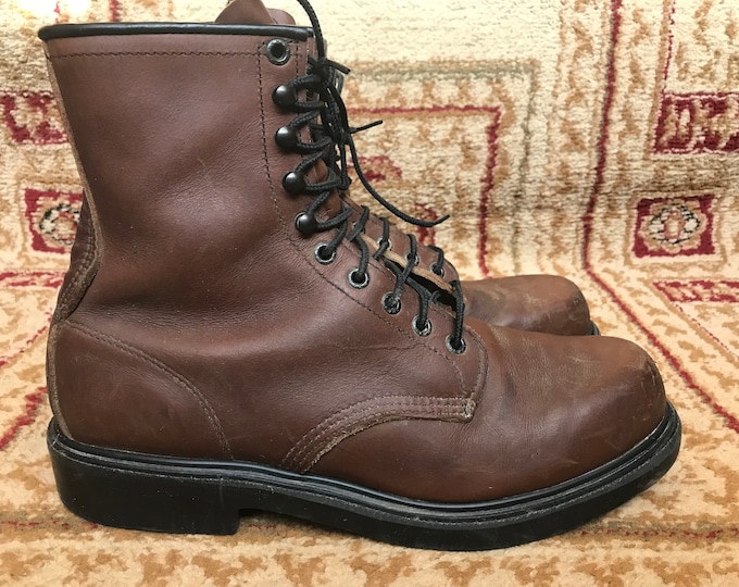 Red Wing 953 Mens Brown Leather Supersole Lace up Work Boots Sz 9.5 B ...