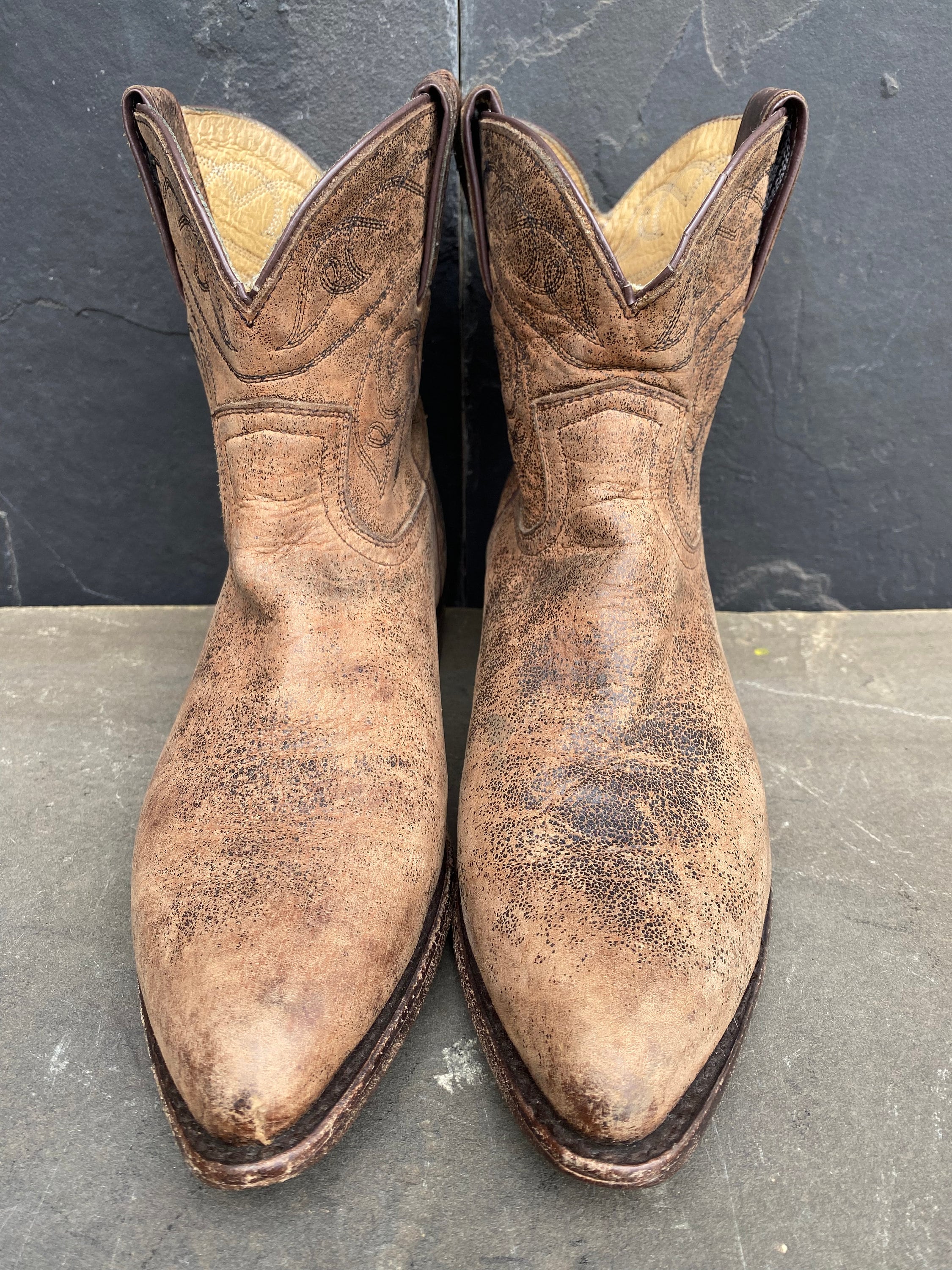 Frye Billy Short Brown Leather Distressed Western Women's - Etsy