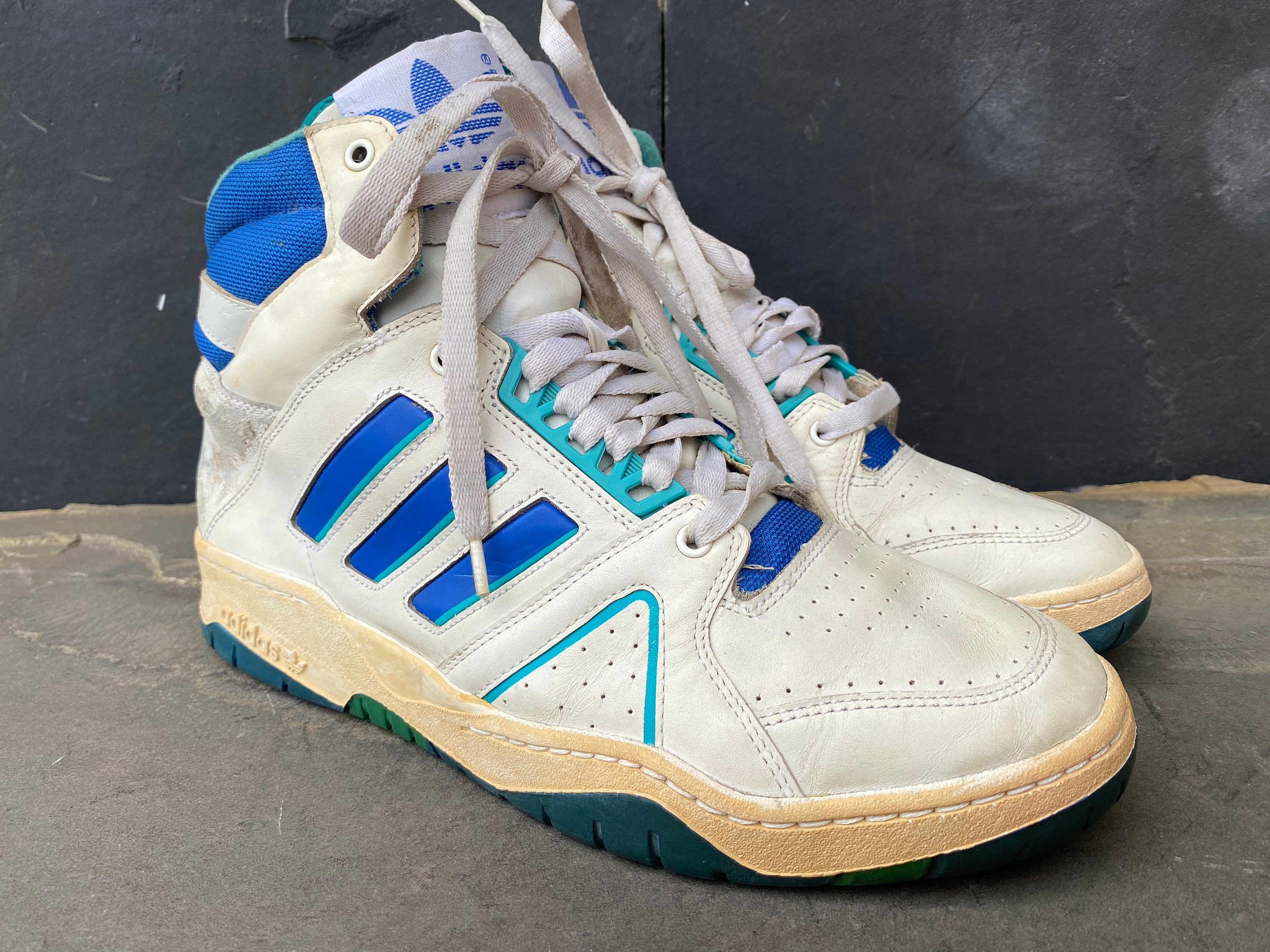 Vintage Adidas Mens Basketball Shoes Hi-tops Basketball 9.5 - Etsy