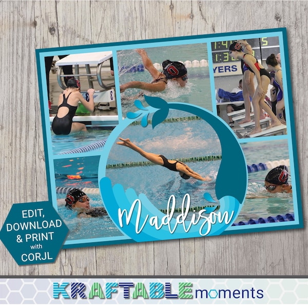 Swimming Photo Collage - Etsy