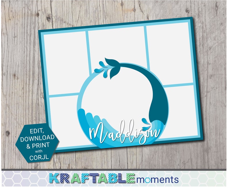 8 X 10 Mermaid Memory Mate * Swimming * Sports Photo Template - Etsy