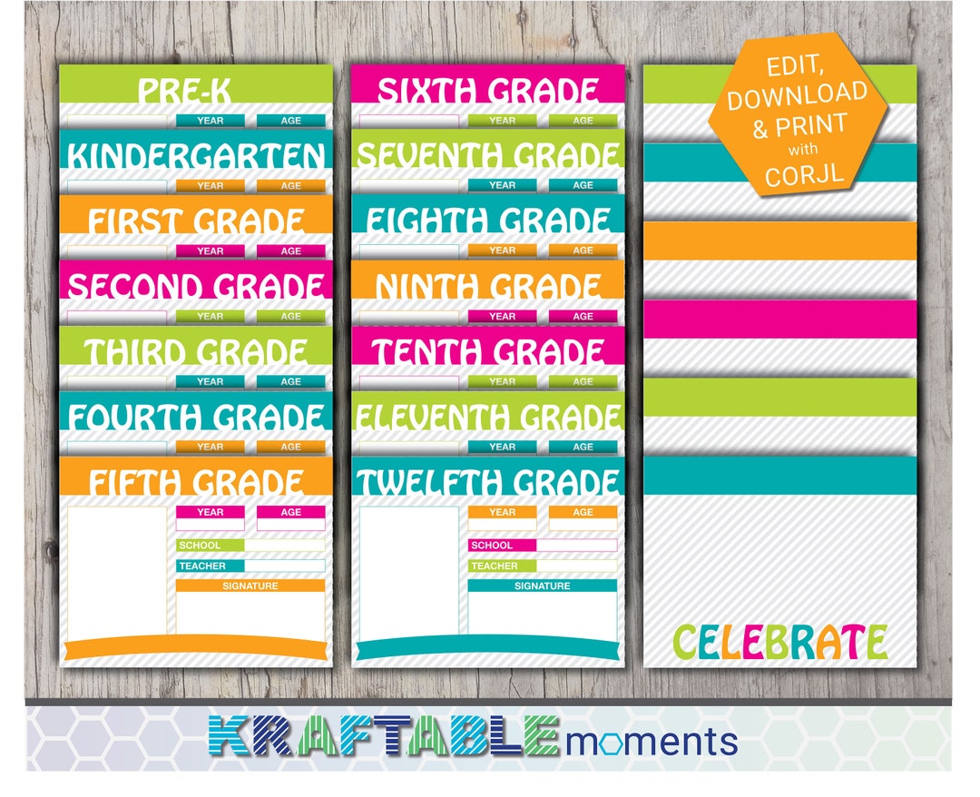 School Memories * School Scrapbook * School Papers * Complete Block ...