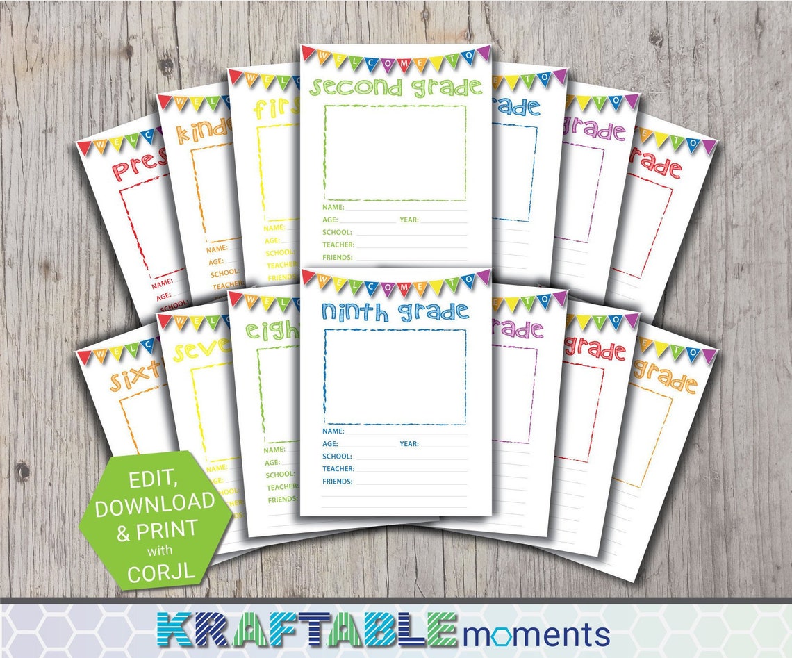 School Memories School Scrapbook School Papers Complete Flag Banner ...