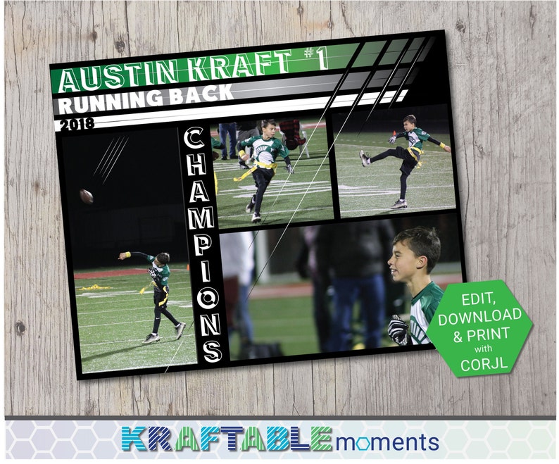 8 X 10 Sports Memory Mate * Sports Photo Template - Etsy