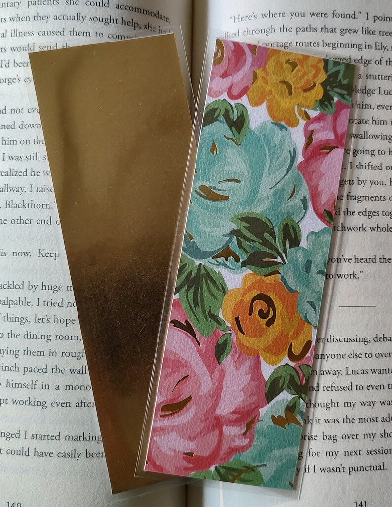 Touch of Gold Bookmarks, Laminated & Double Sided Paper Bookmark - Etsy