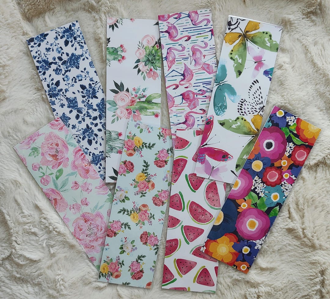 Paper Summer Bookmark Selection, Laminated & Double Sided, Floral ...