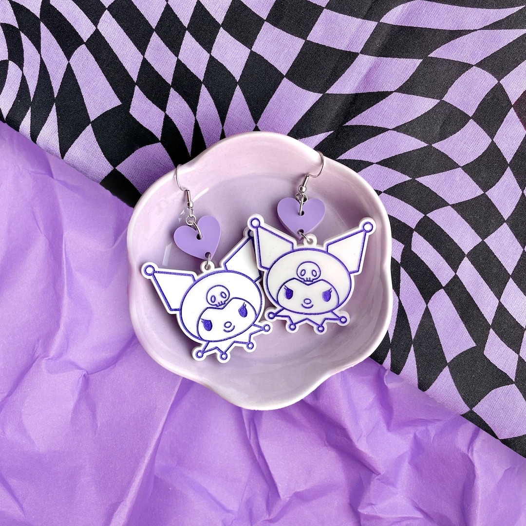 Kawaii Romi Bunny Jester White Rabbit Purple Heart Skull Acrylic ...