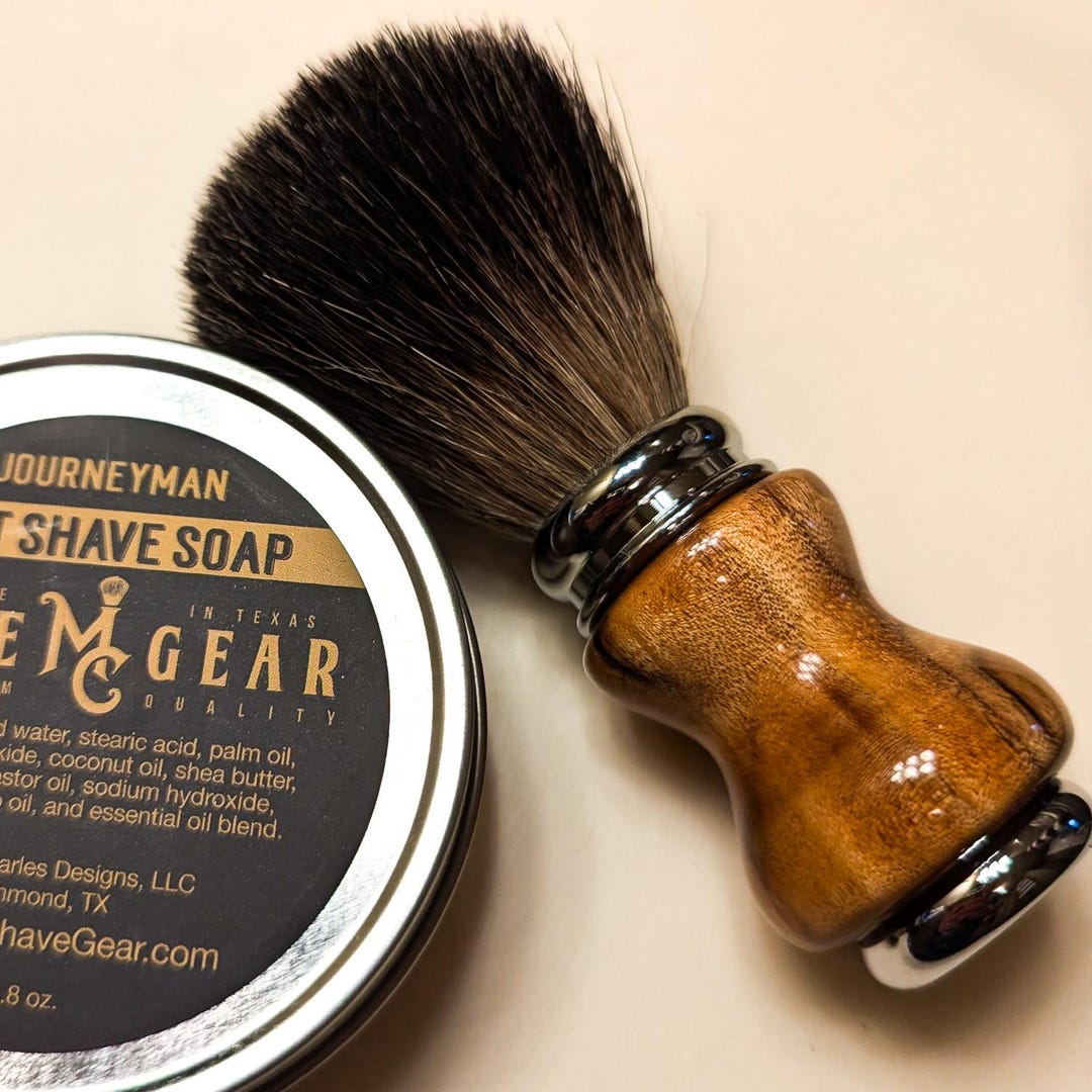 Rosewood Handle Shave Brush With Silvertip or Black Badger Shave Knot ...