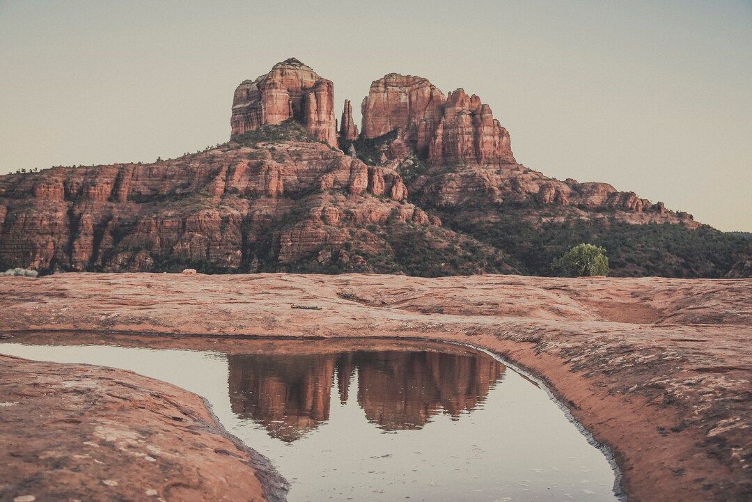 Sedona, Rock Formations, Cathedral Rock, Retro, Vintage, Rustic, Home ...