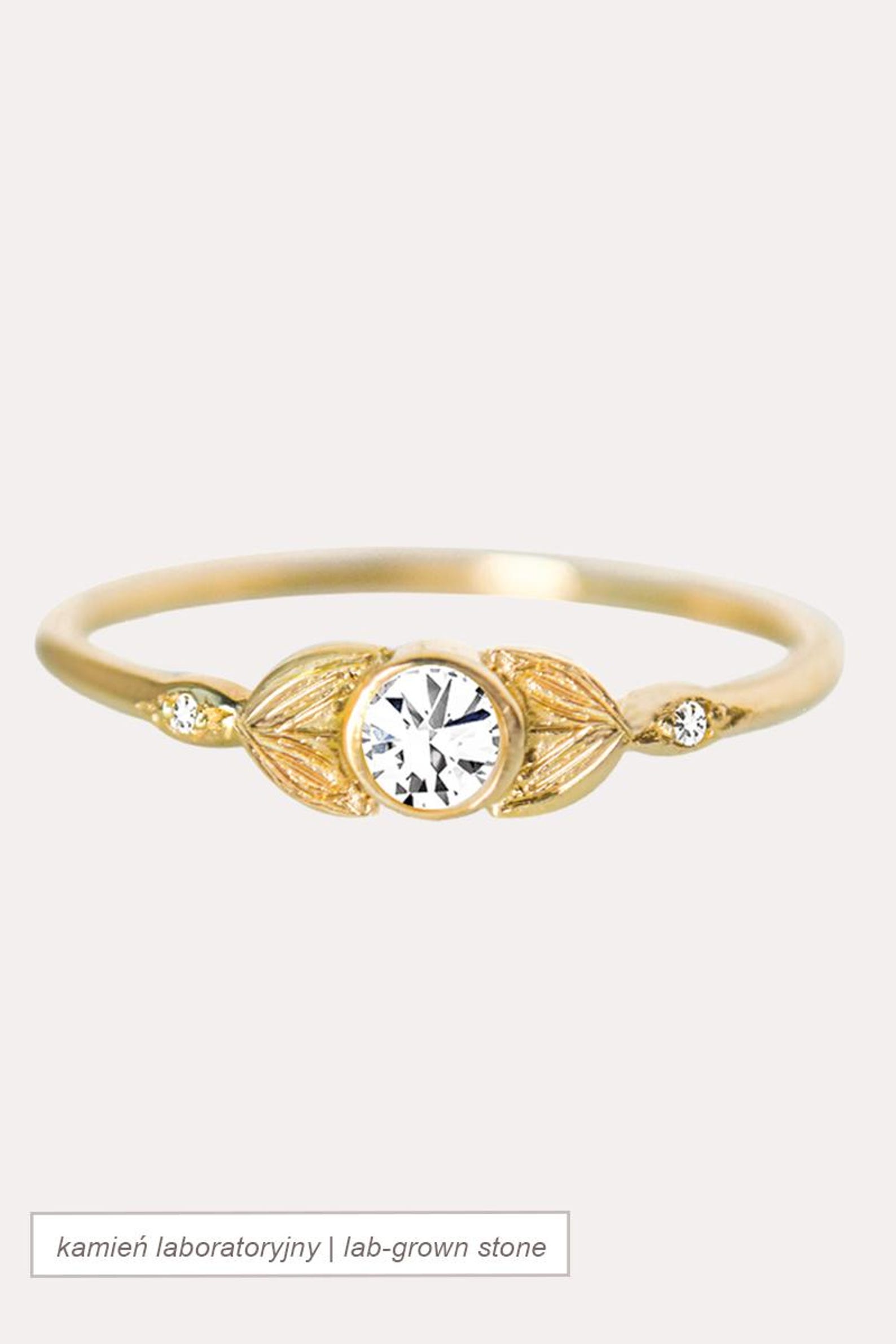 Mermaid Inspired Engagement Ring | Lab Grown Diamond Ring 14K Gold ...
