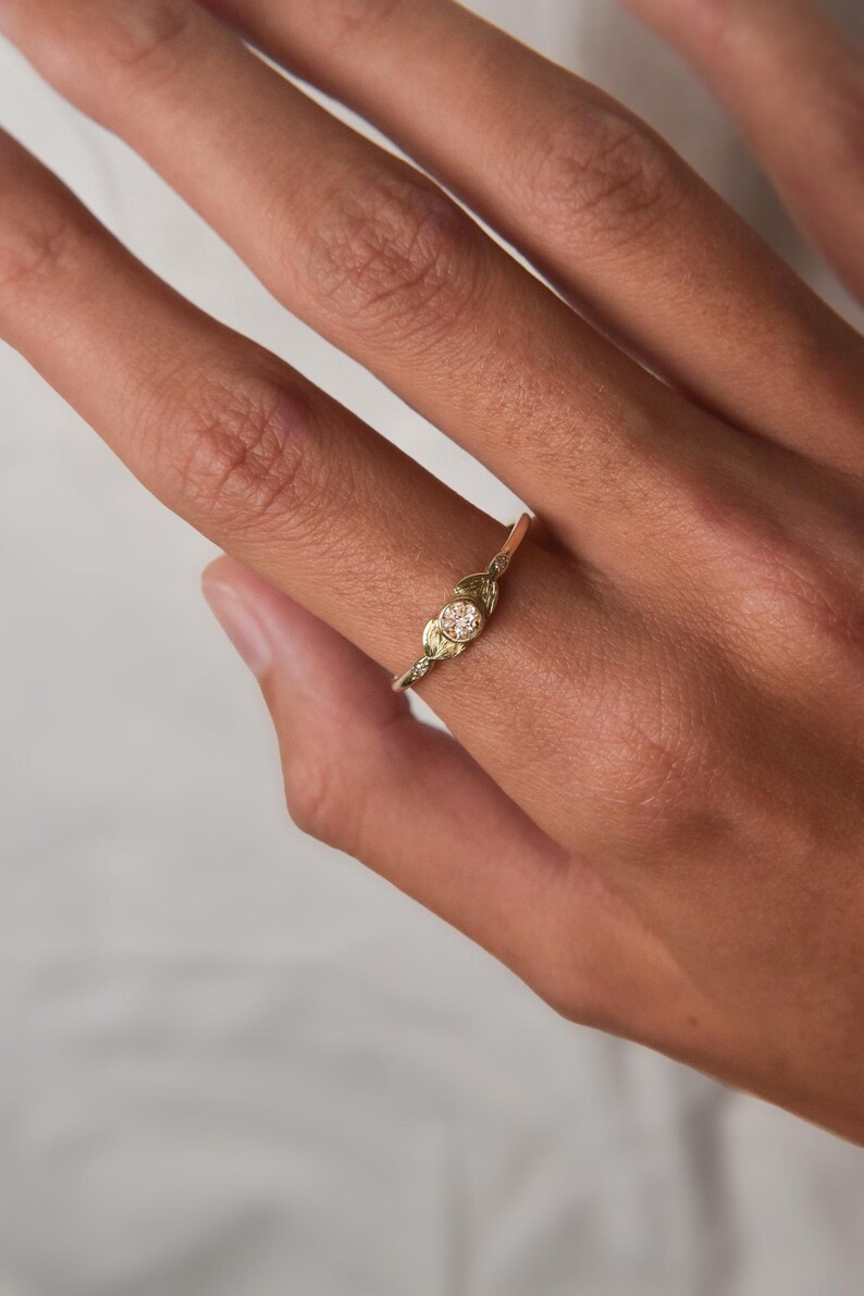 Mermaid Inspired Engagement Ring | Lab Grown Diamond Ring 14K Gold ...