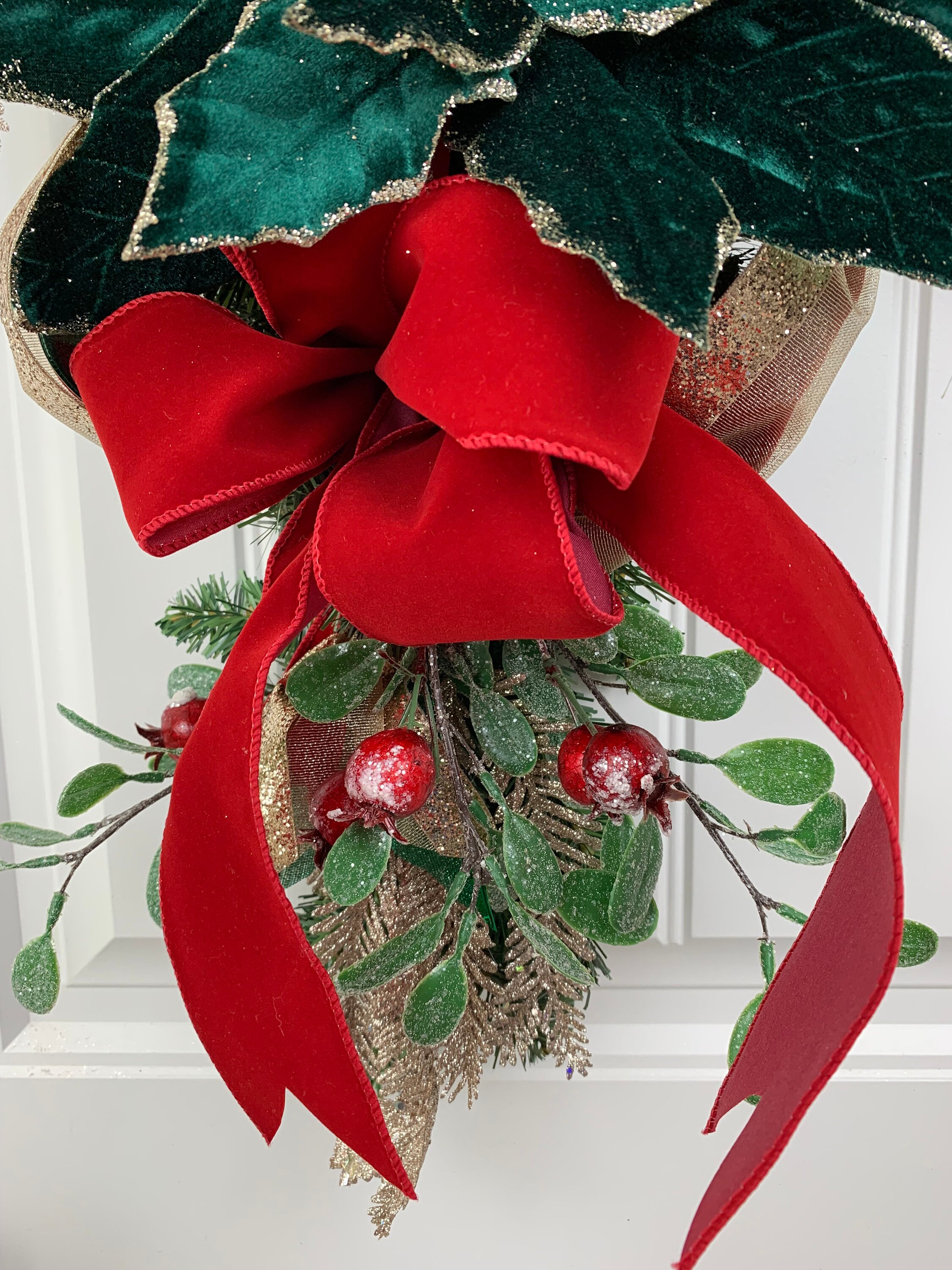 Christmas Swag for Door, Gold Christmas Swag, Elegant Swag, Gold Door ...