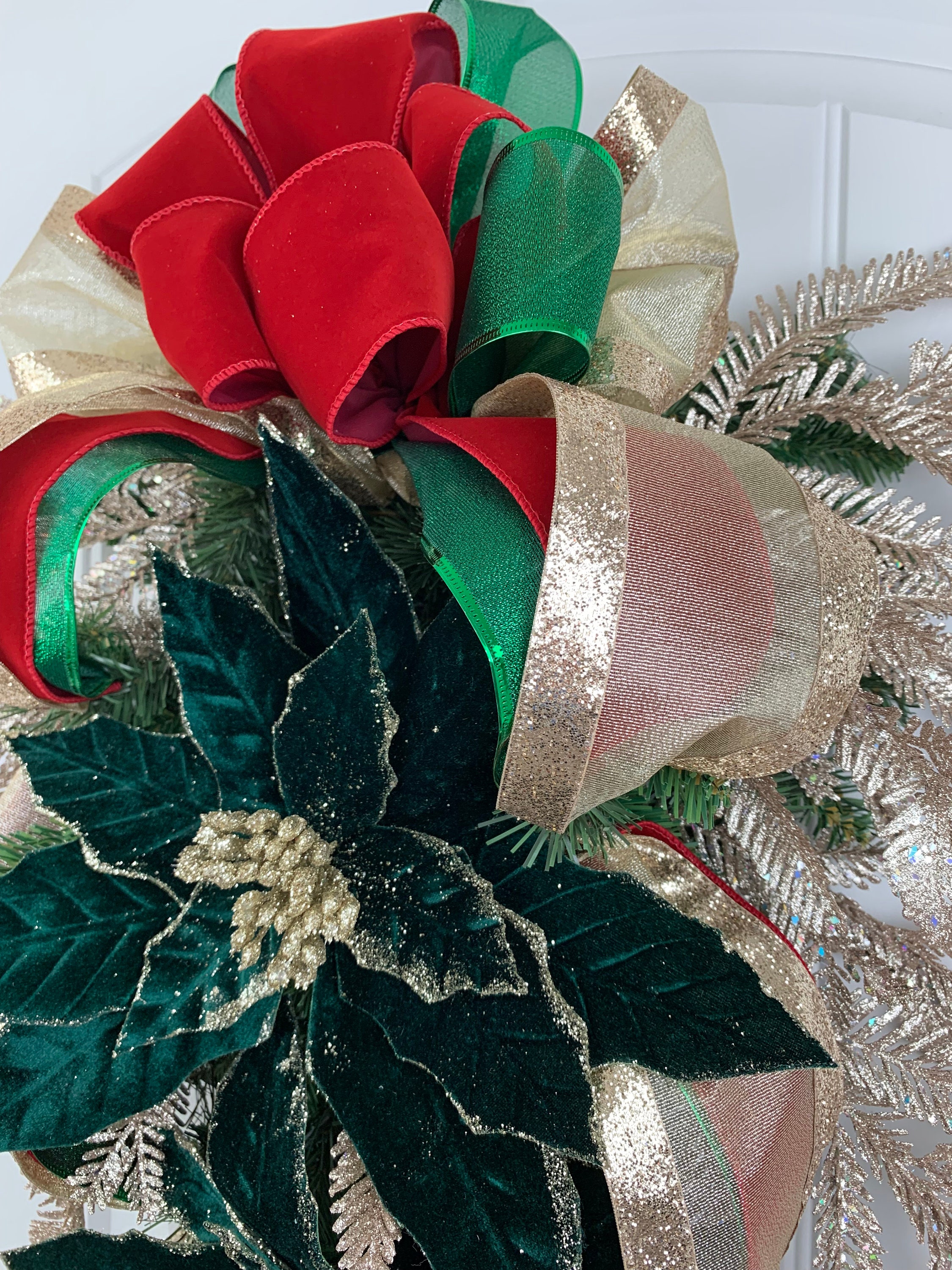 Christmas Swag for Door, Gold Christmas Swag, Elegant Swag, Gold Door ...