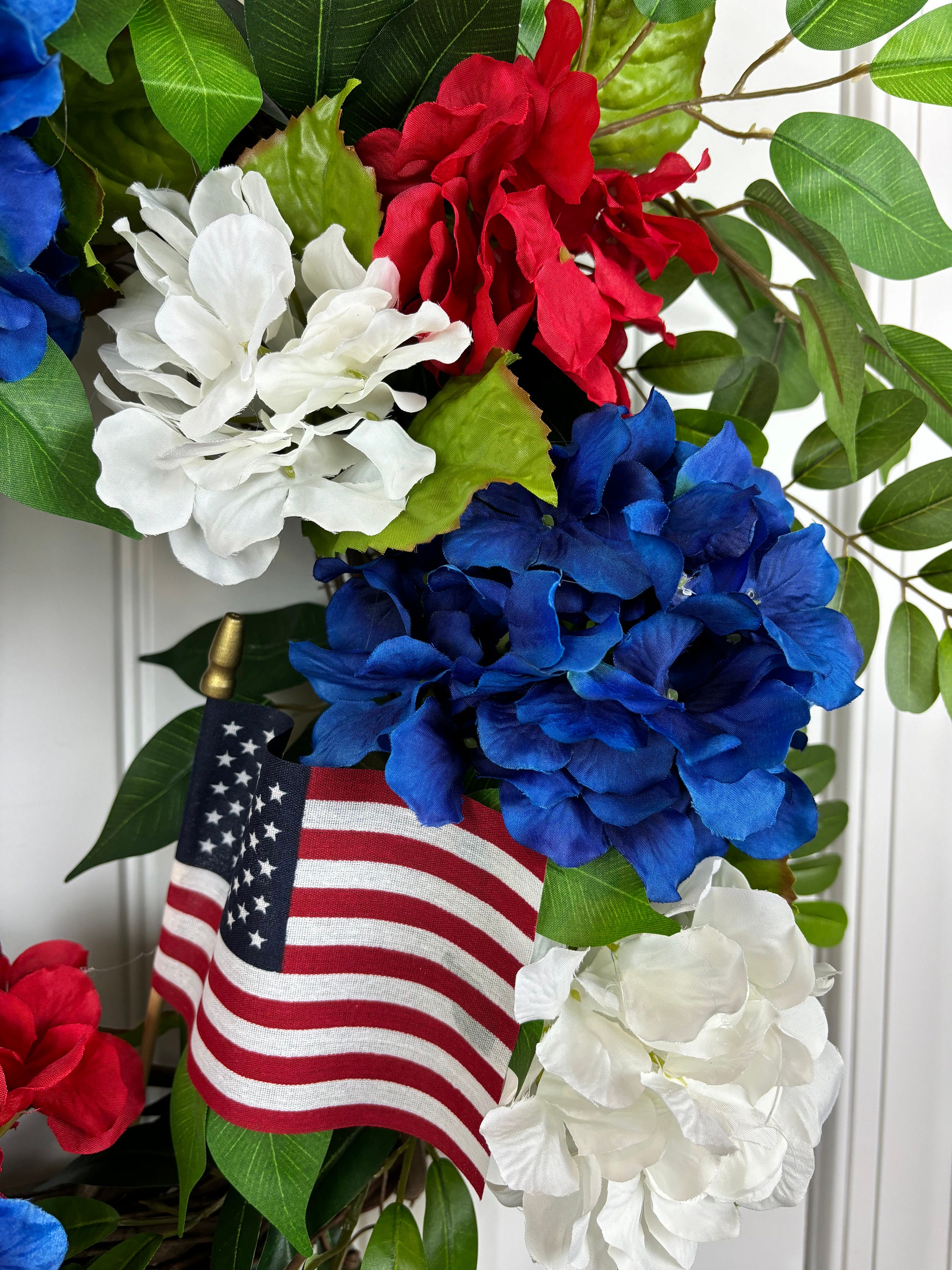 Patriotic Wreath, Red White and Blue Wreath, American Flag Wreath ...
