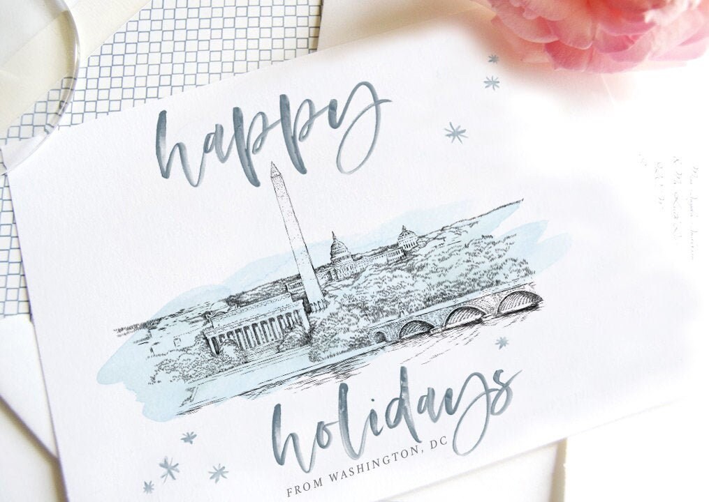 Washington, DC Skyline Corporate Christmas Cards, Holiday Cards, Xmas ...